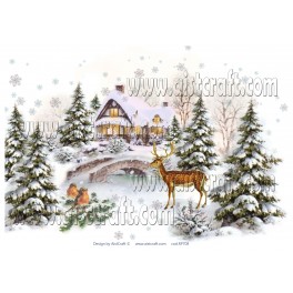 Rice paper for decoupage Christmas Deer