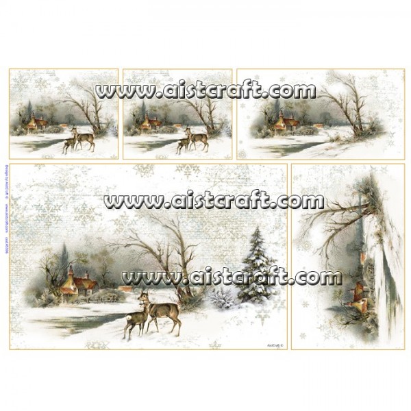 Rice paper for decoupage Christmas deer