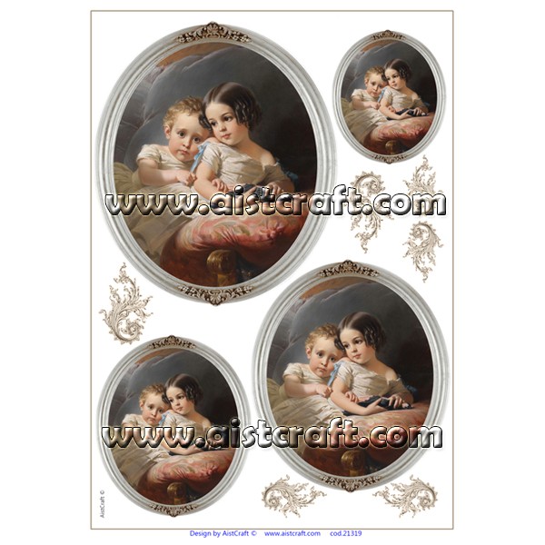 Rice paper for decoupage Vintage children