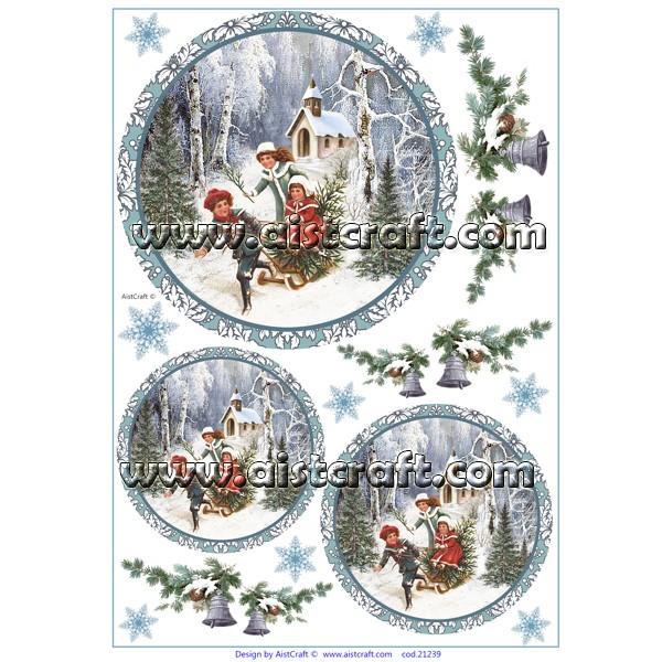 Rice paper for decoupage Christmas Children