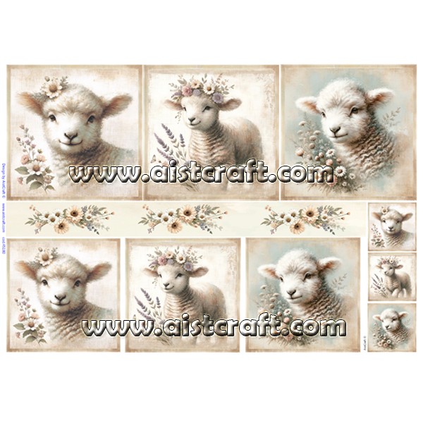 Rice paper for decoupage Easter Lamb