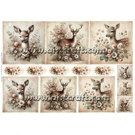 Rice paper for decoupage Vintage Deer