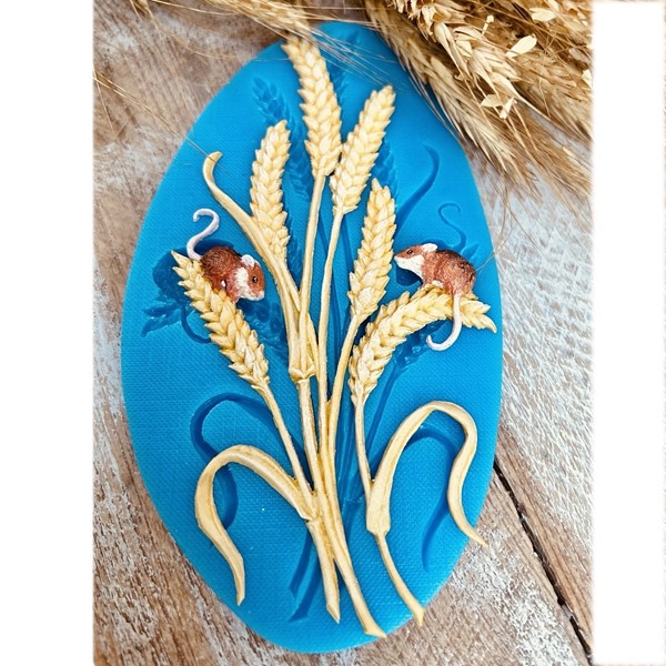 Silicone mold Wheat and Field Mice