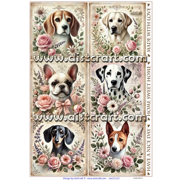 Rice paper for decoupage Dogs